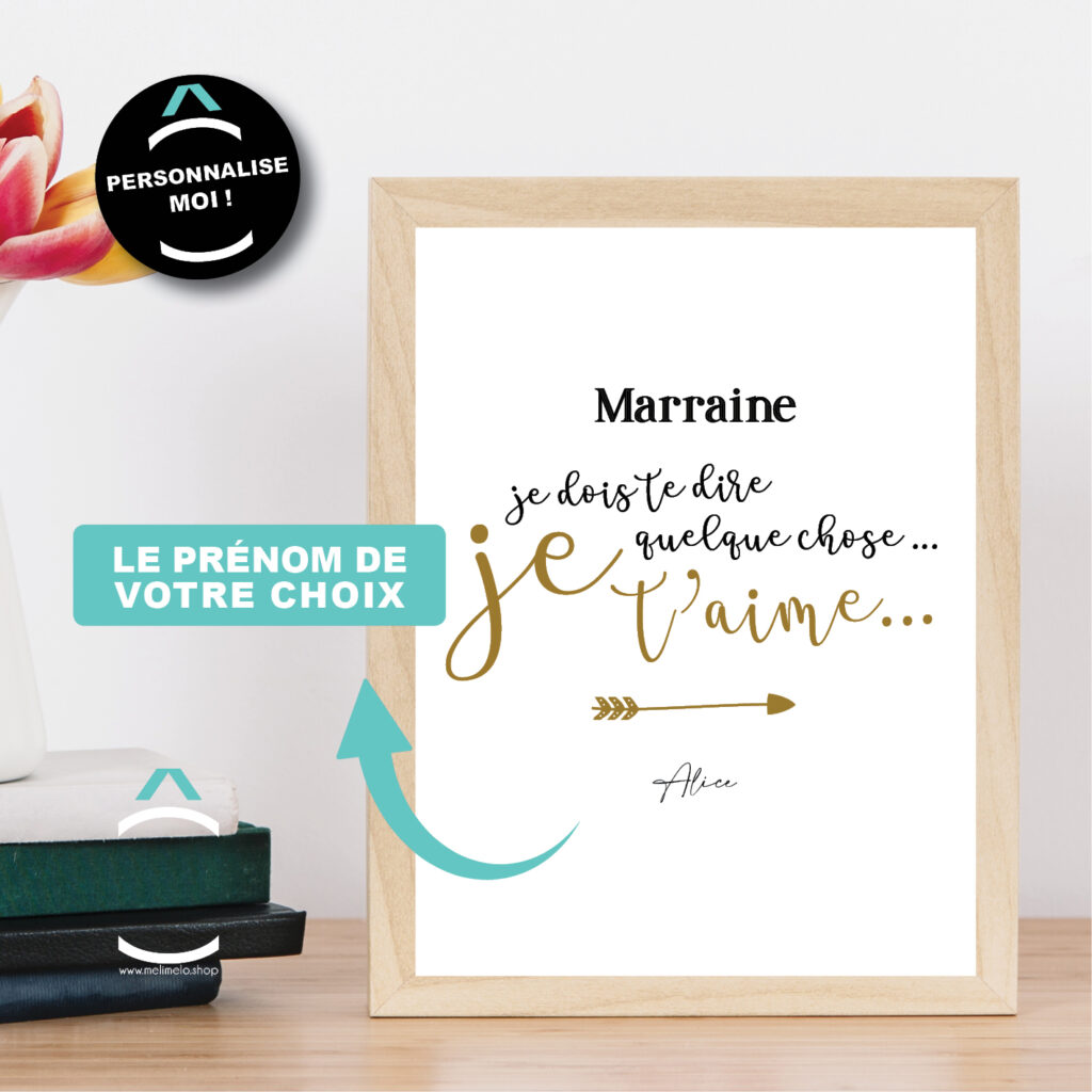 Cadre personnalisable – Marraine, je dois te dire quelque chose: je t ...
